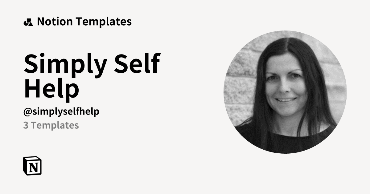 Simply Self Help | Template Creator | Notion Marketplace