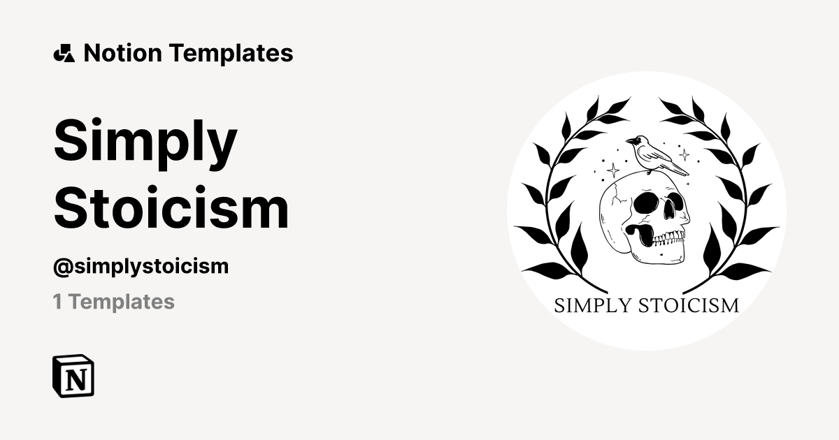 Simply Stoicism | Template Creator | Notion Marketplace