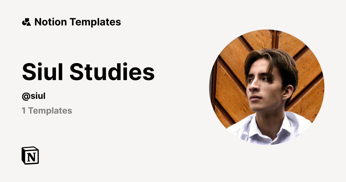 Siul Studies | Template Creator | Notion Marketplace