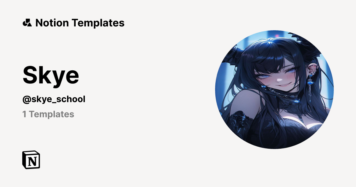 Skye | Template Creator | Notion Marketplace