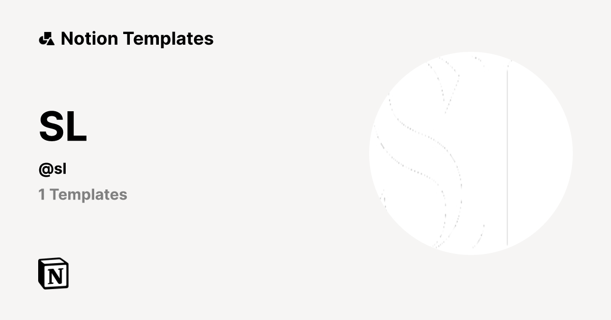 SL | Template Creator | Notion Marketplace