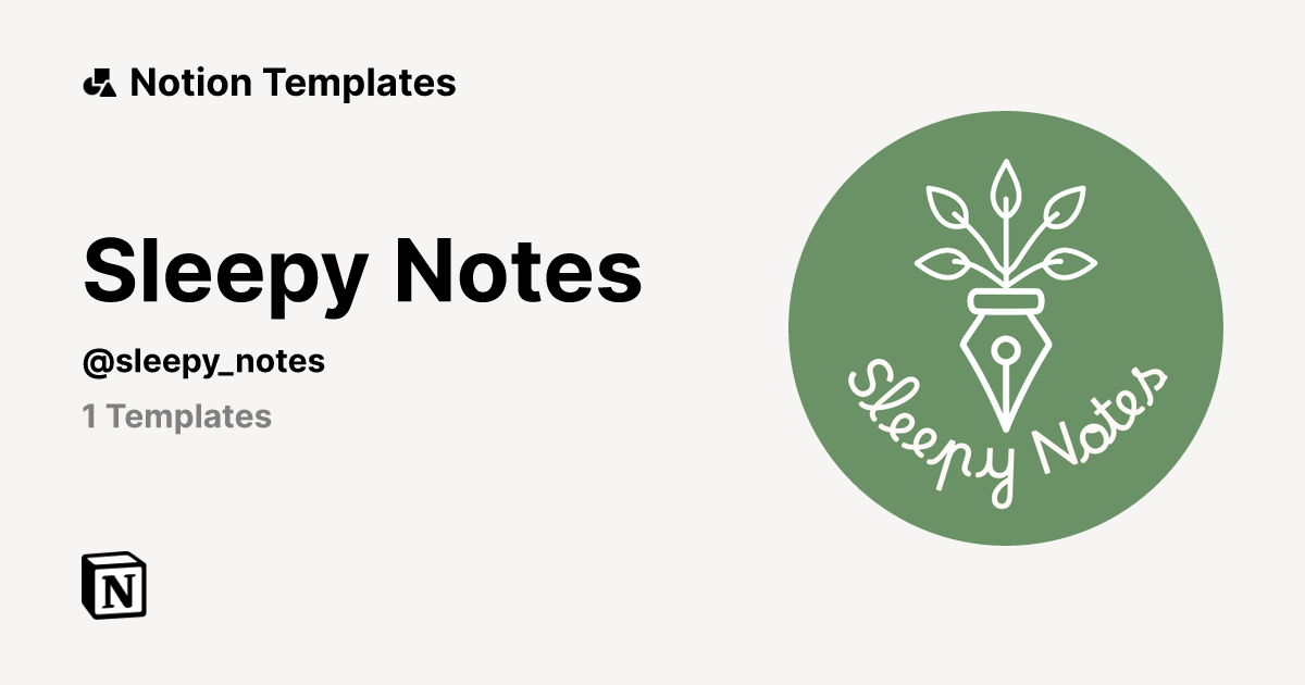 Sleepy Notes | Template Creator | Notion Marketplace