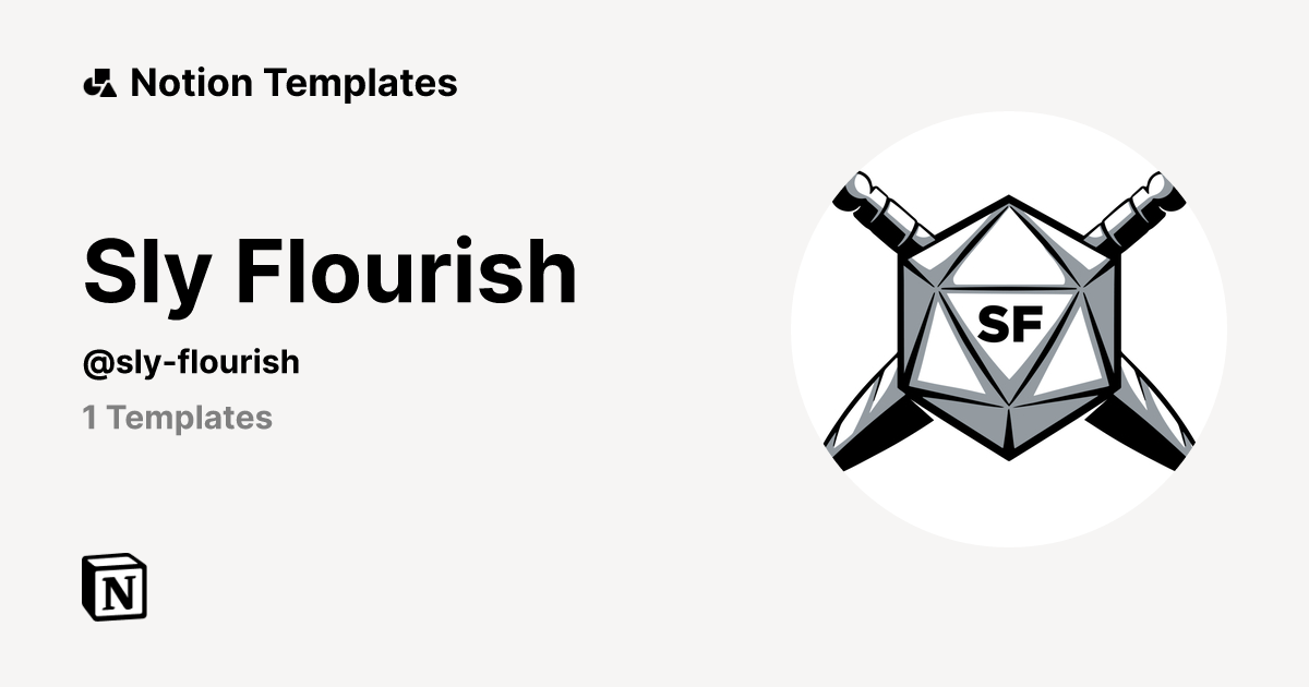 Sly Flourish | Template Creator | Notion Marketplace