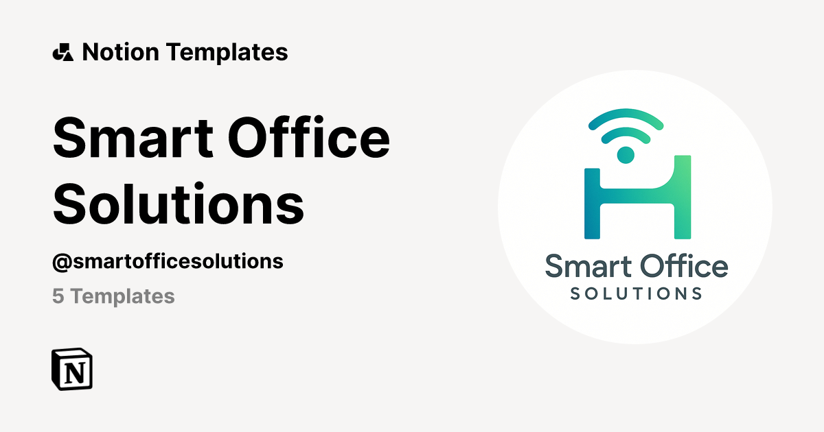 Smart Office Solutions | Template Creator | Notion Marketplace