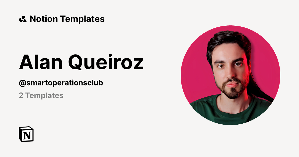 Alan Queiroz | Template Creator | Notion Marketplace