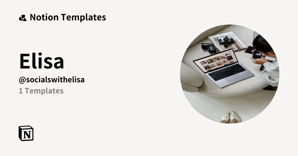 Elisa | Template Creator | Notion Marketplace