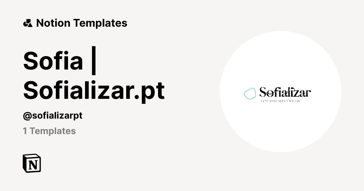 Sofia | Sofializar.pt | Template Creator | Notion Marketplace
