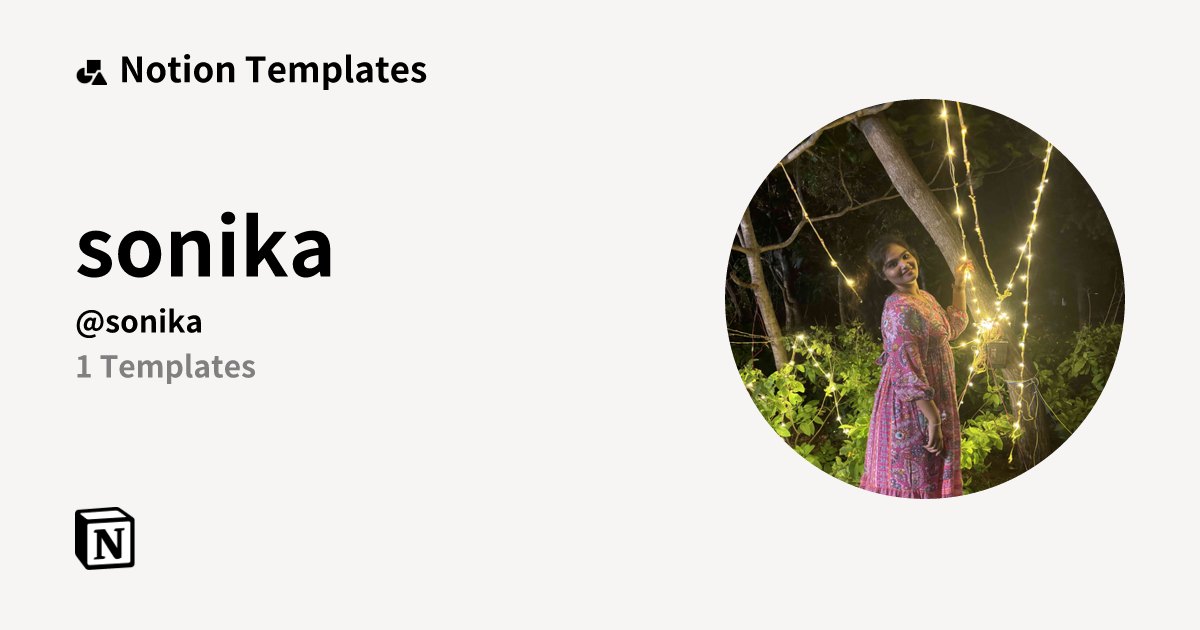 sonika | Template Creator | Notion Marketplace
