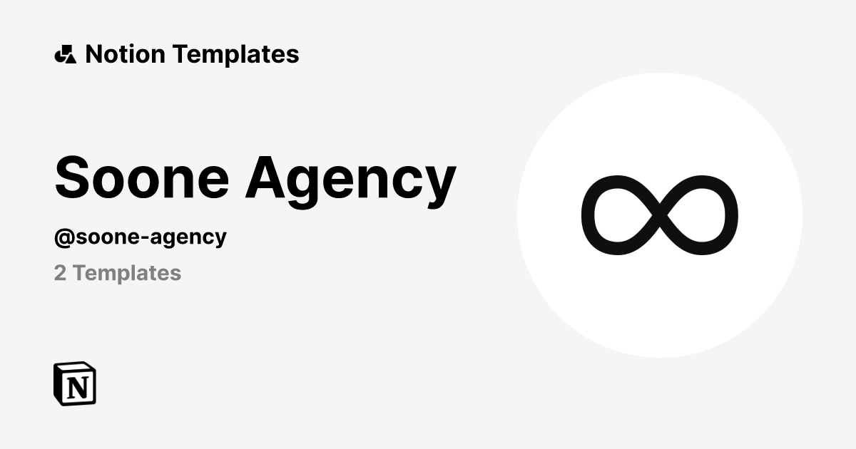 Soone Agency | Template Creator | Notion Marketplace