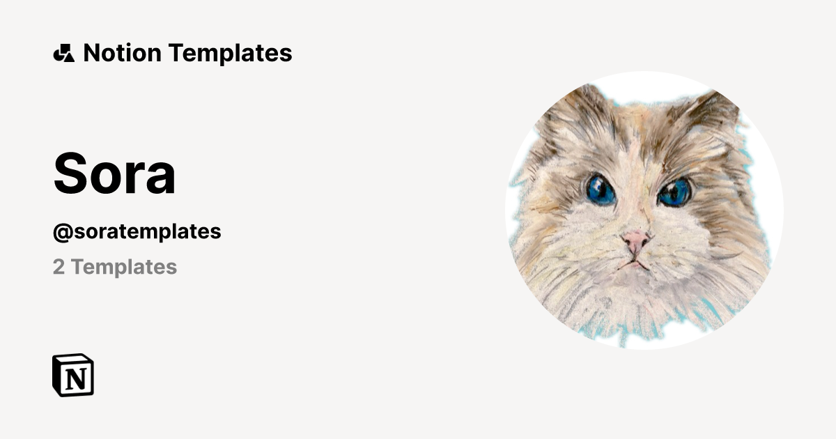 Sora | Template Creator | Notion Marketplace