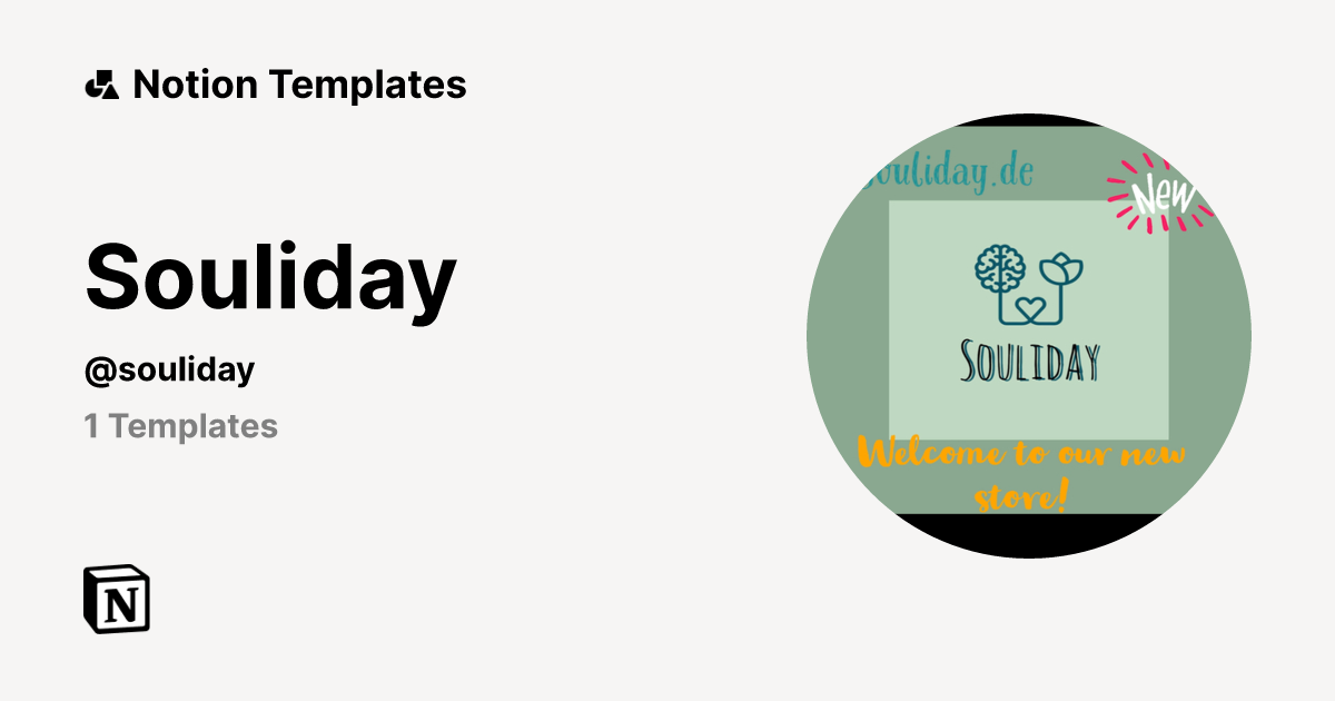 Souliday | Template Creator | Notion Marketplace