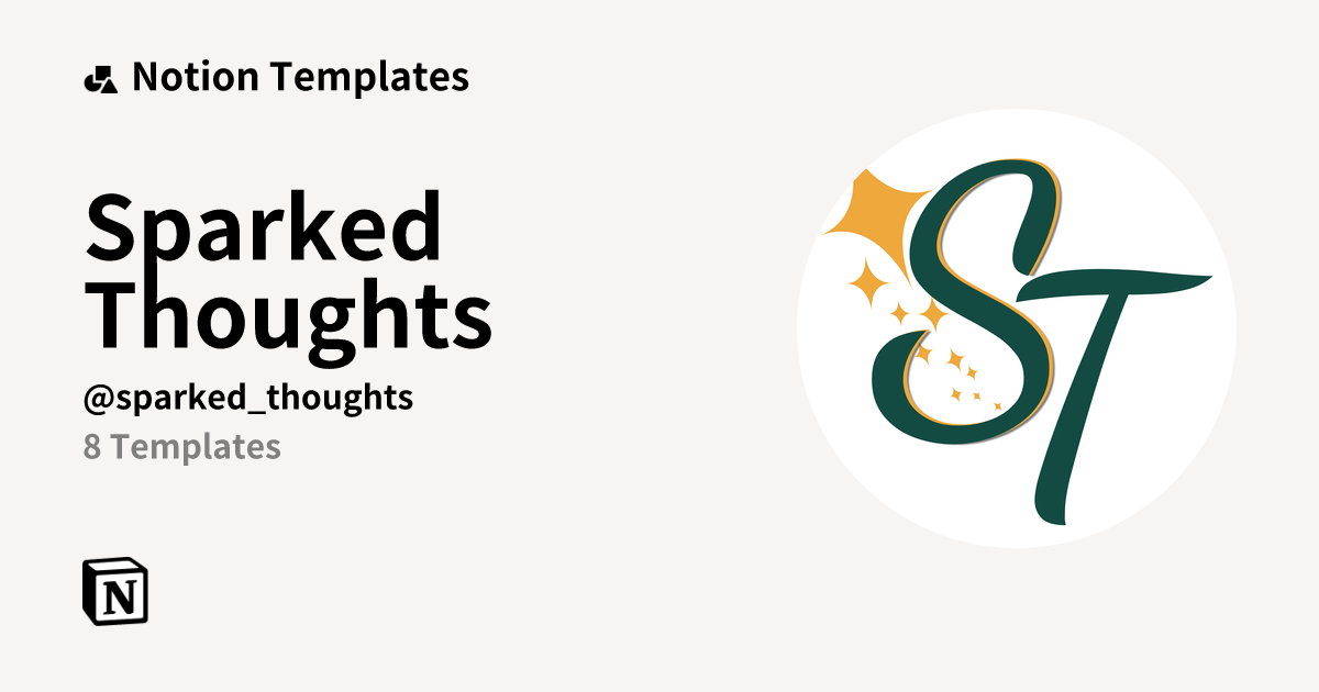 Sparked Thoughts | Template Creator | Notion Marketplace