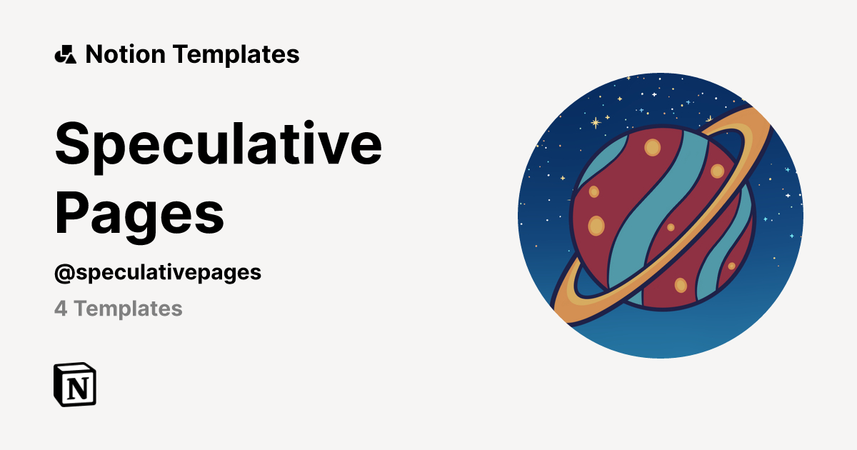 Speculative Pages | Template Creator | Notion Marketplace