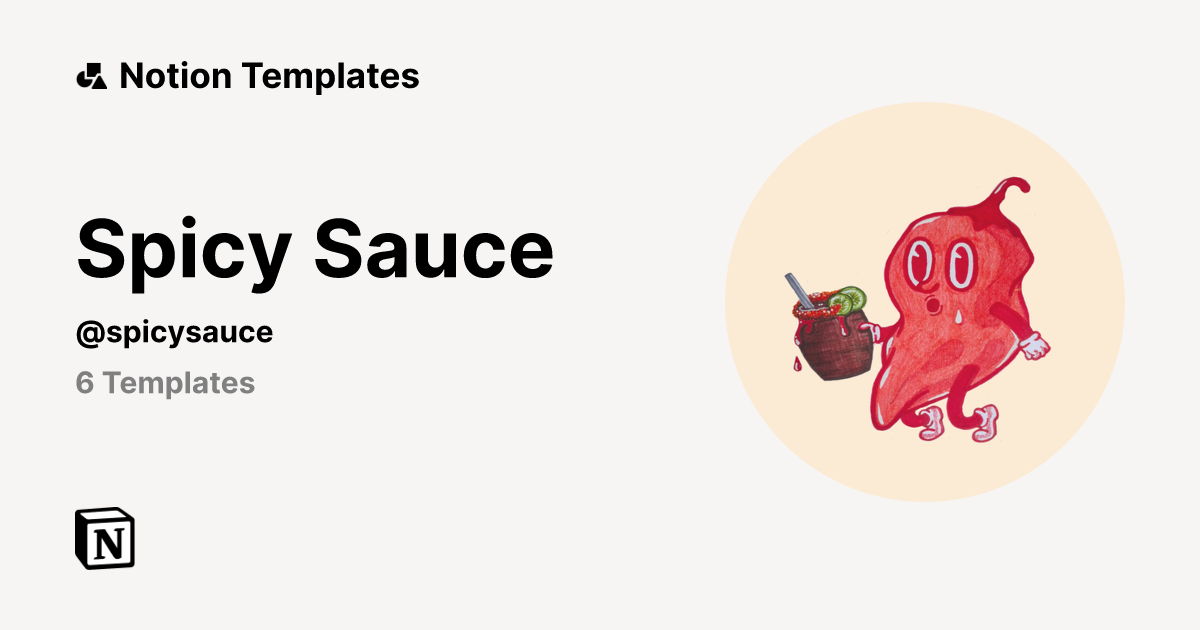 Spicy Sauce | Template Creator | Notion Marketplace