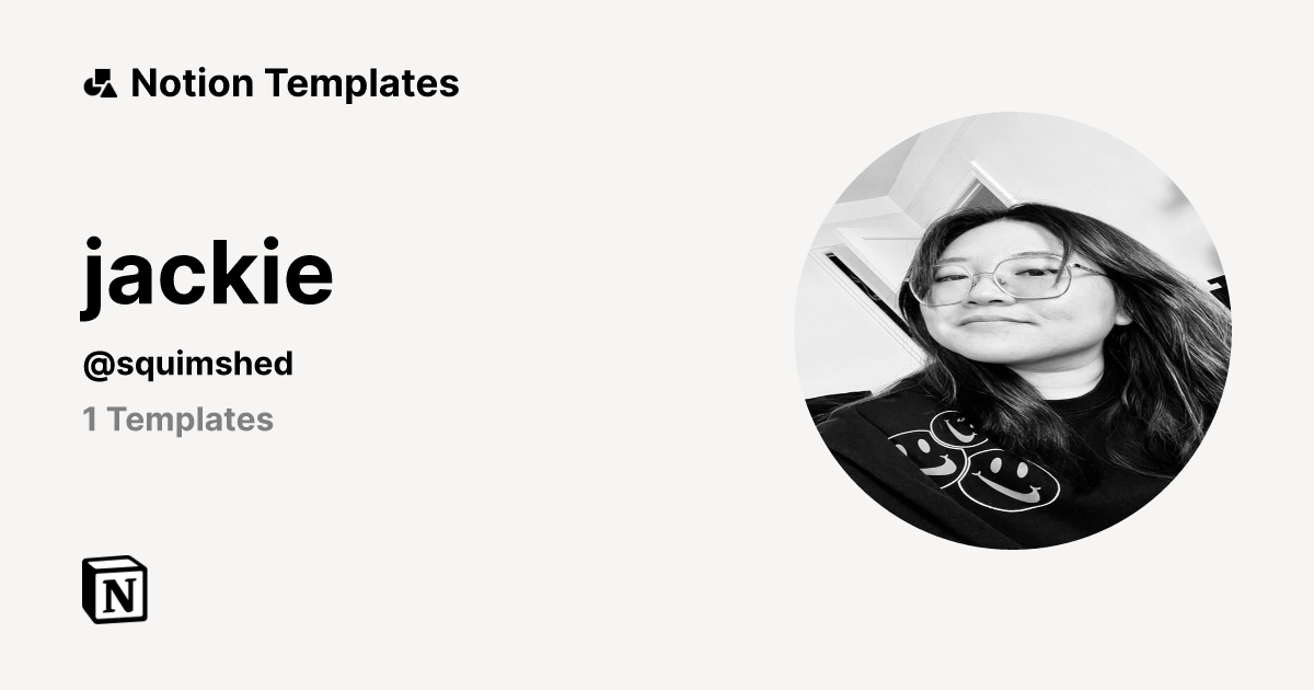 jackie | Template Creator | Notion Marketplace