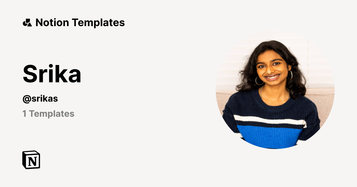 Srika | Template Creator | Notion Marketplace