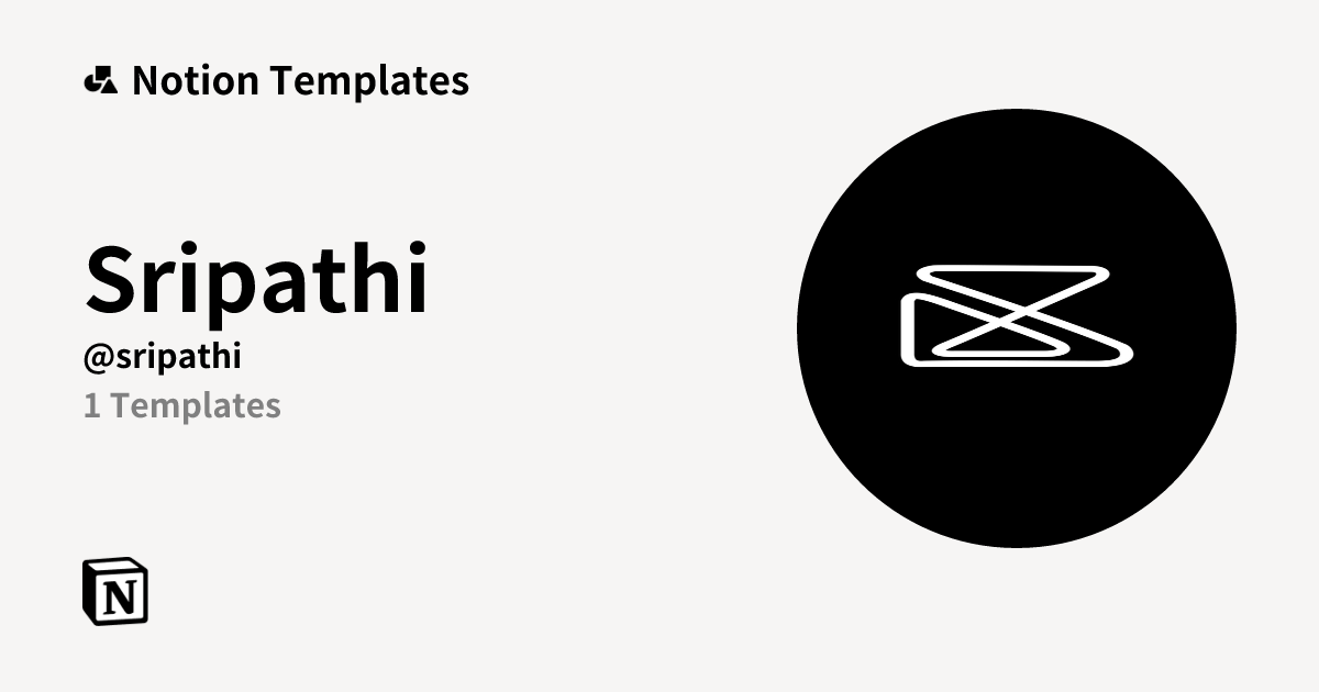 Sripathi | Template Creator | Notion Marketplace