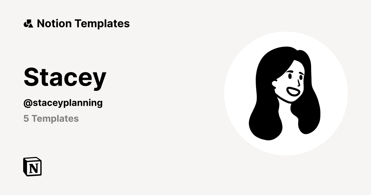 Stacey | Template Creator | Notion Marketplace