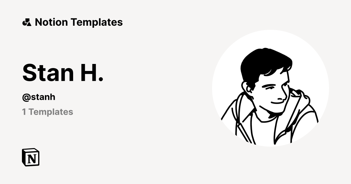 Stan H. | Template Creator | Notion Marketplace