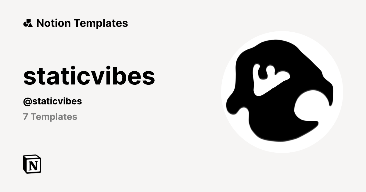 staticvibes | Template Creator | Notion Marketplace
