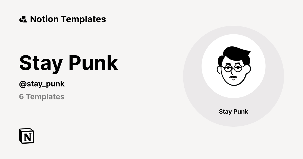 Stay Punk | Template Creator | Notion Marketplace