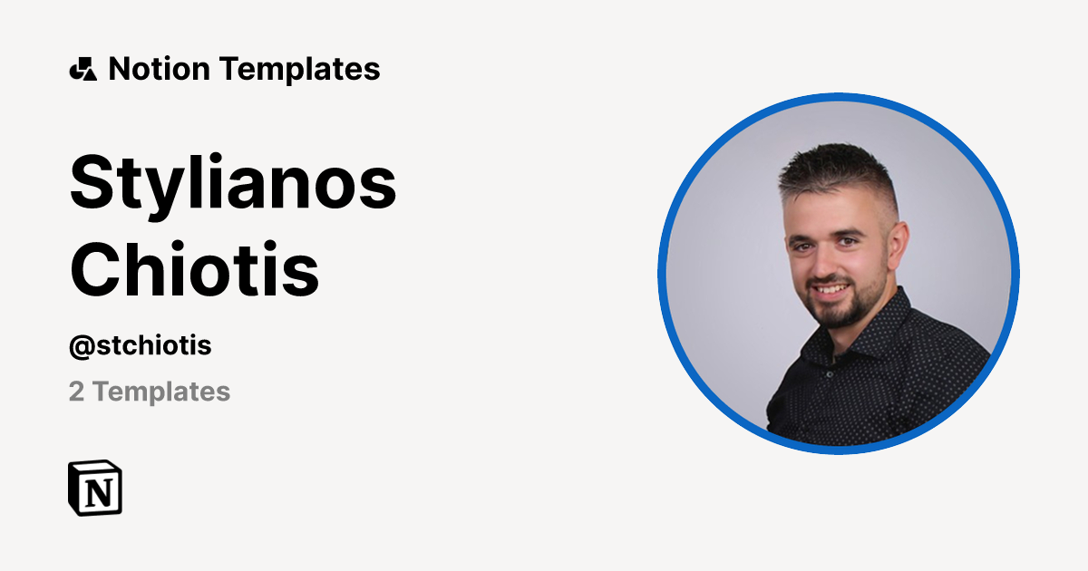 Stylianos Chiotis | Template Creator | Notion Marketplace