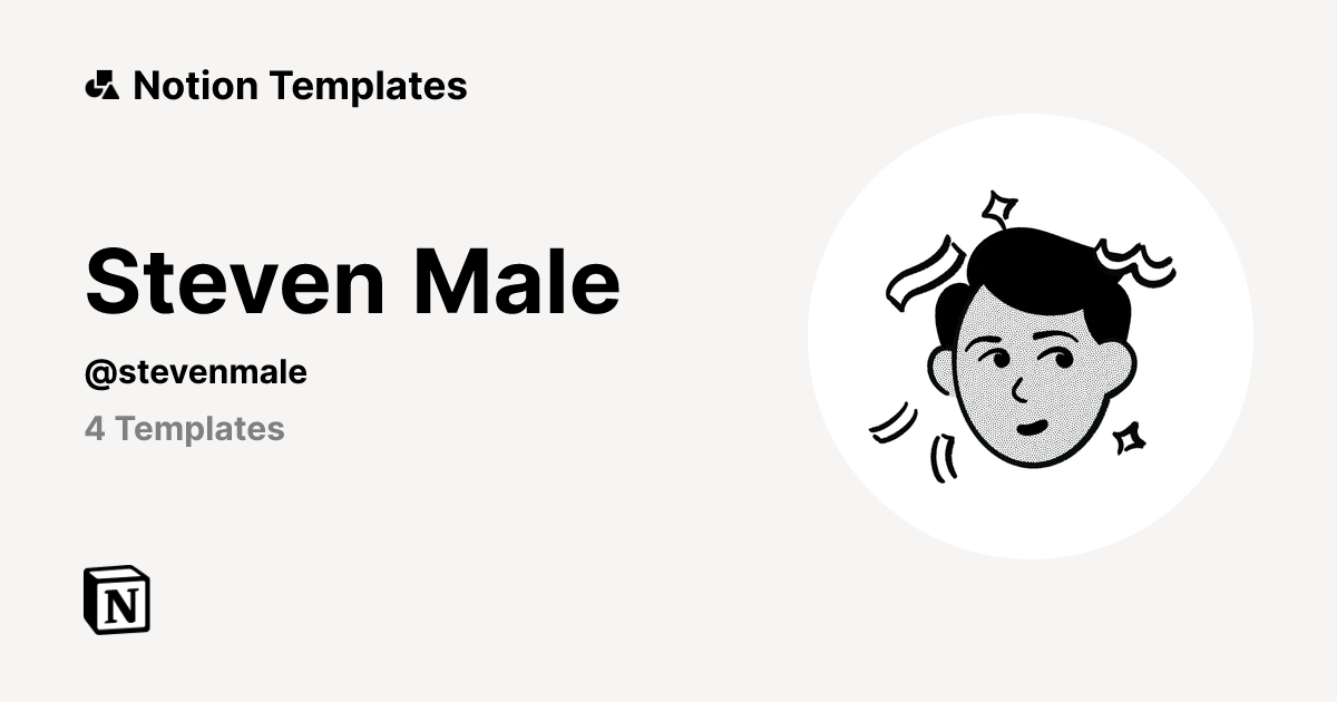 Steven Male | Template Creator | Notion Marketplace
