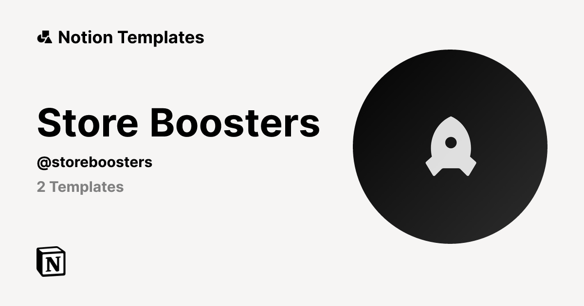 Store Boosters | Template Creator | Notion Marketplace
