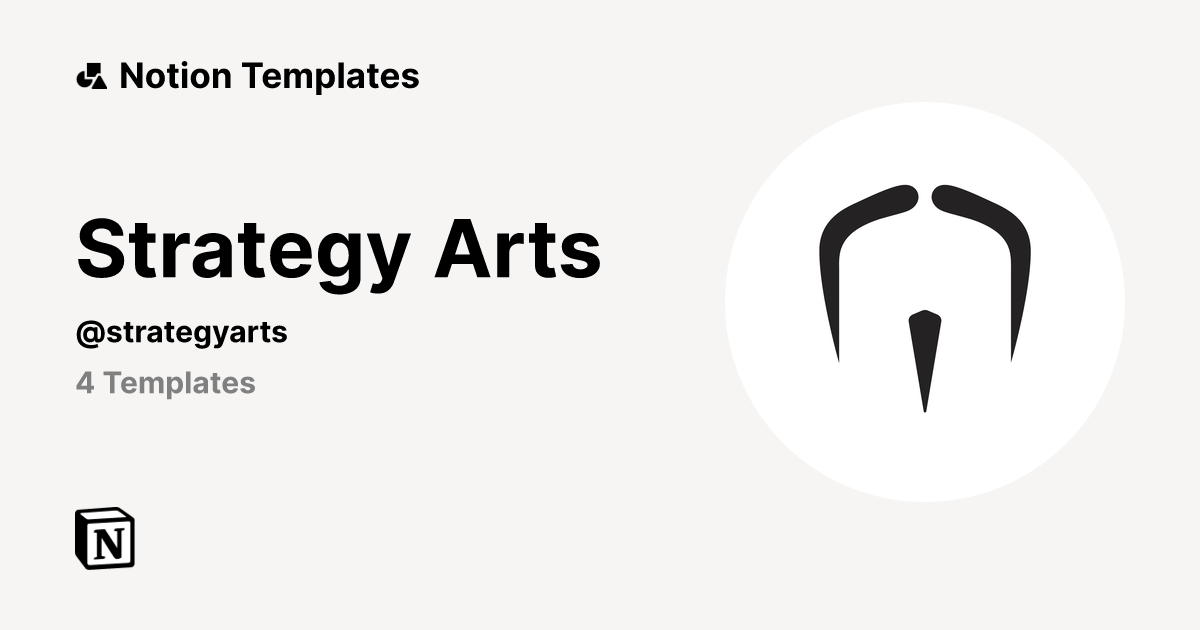 Strategy Arts | Template Creator | Notion Marketplace