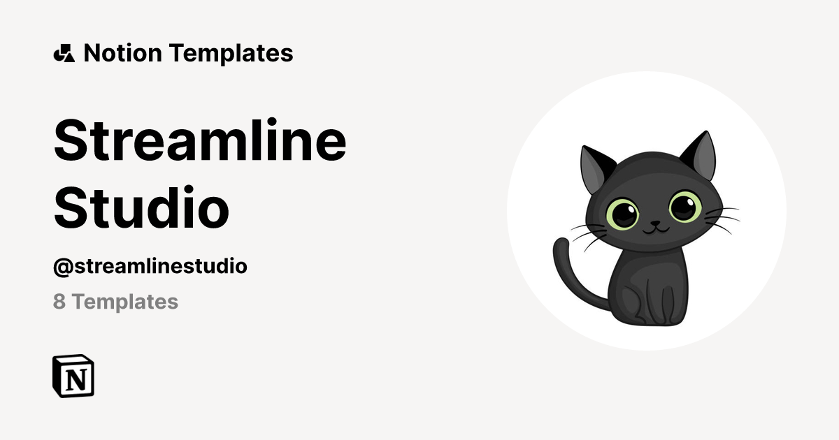 Streamline Studio | Template Creator | Notion Marketplace