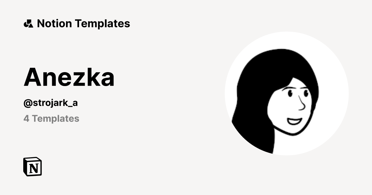 Anezka | Template Creator | Notion Marketplace