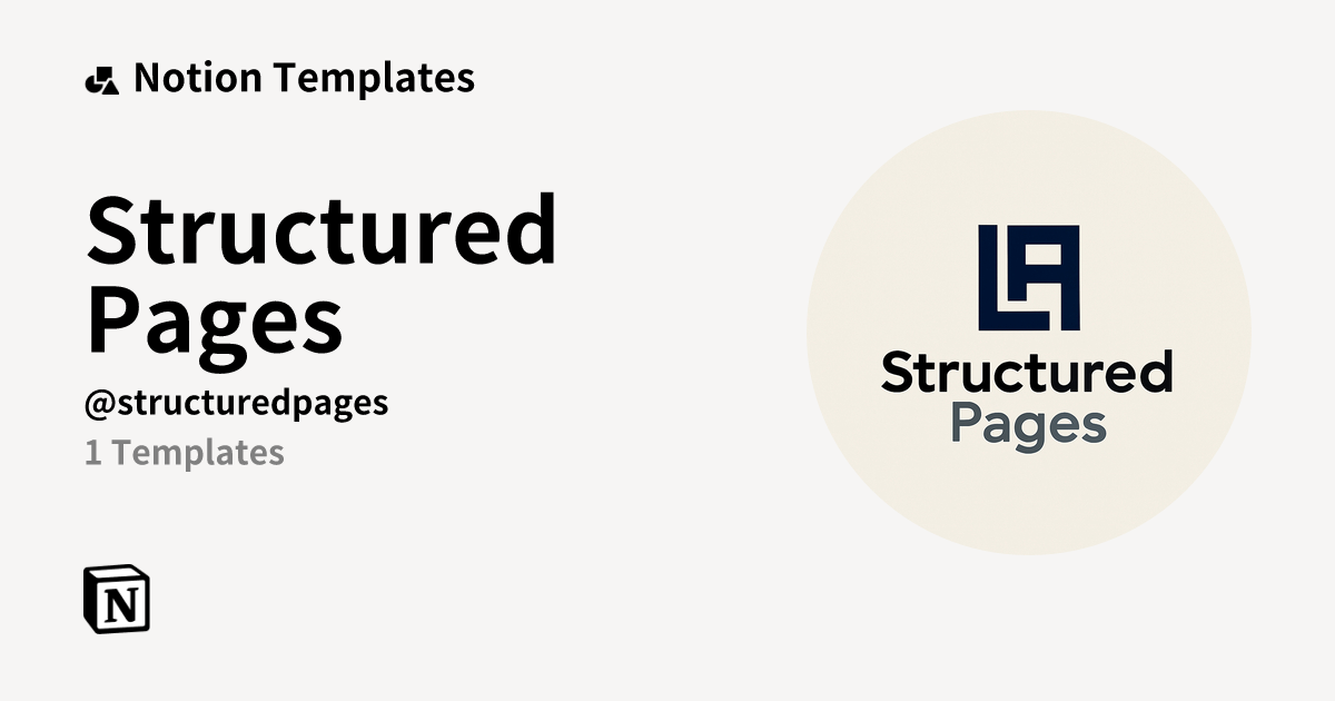 Structured Pages | Template Creator | Notion Marketplace