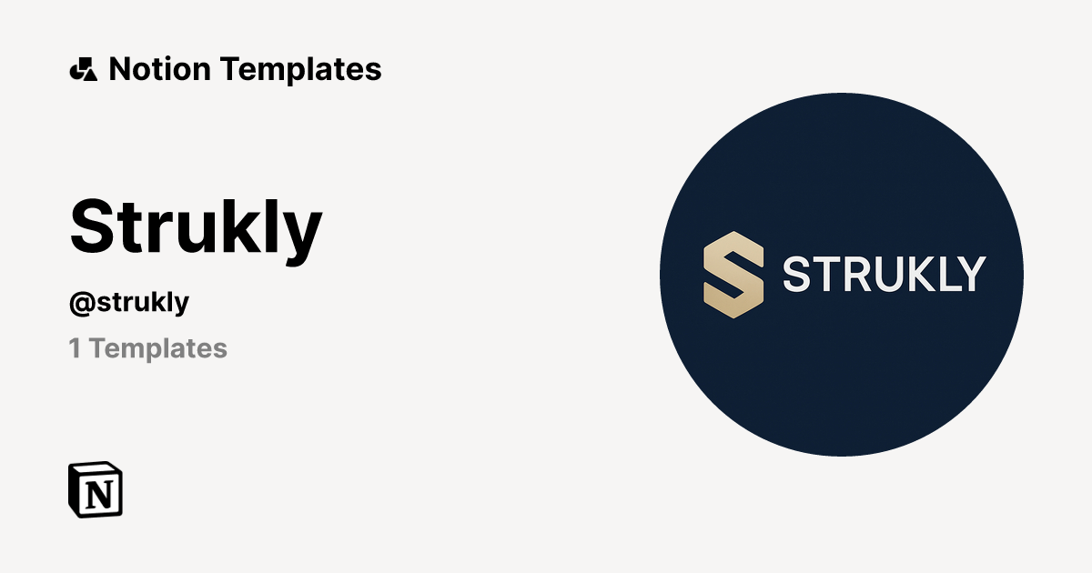 Strukly | Template Creator | Notion Marketplace