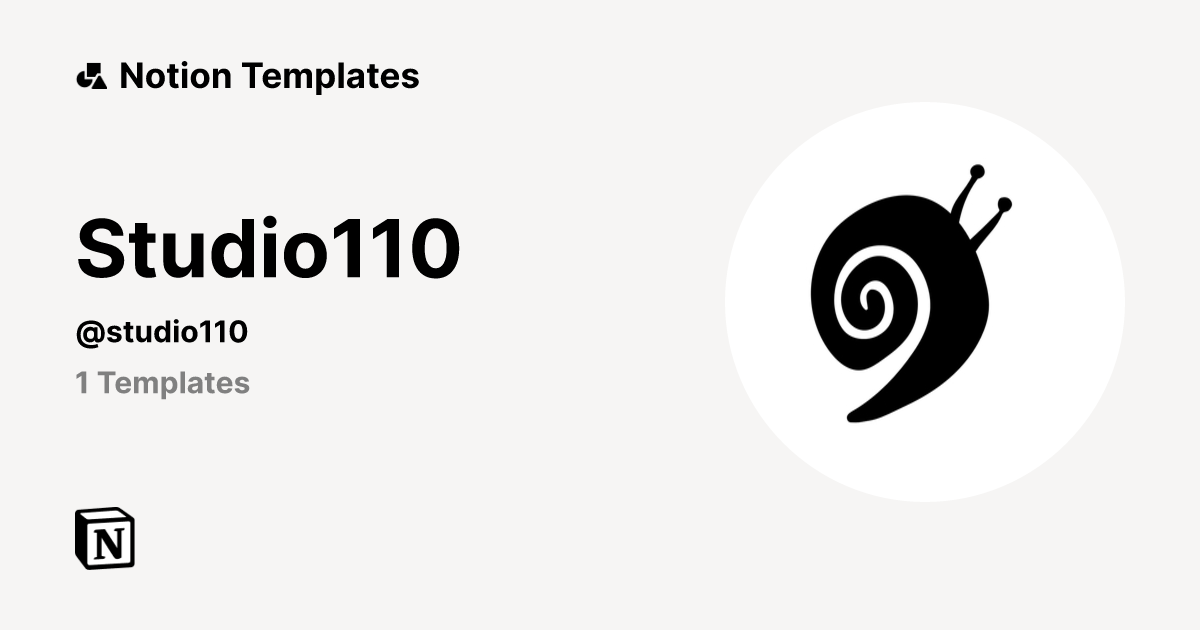 Studio110 | Template Creator | Notion Marketplace