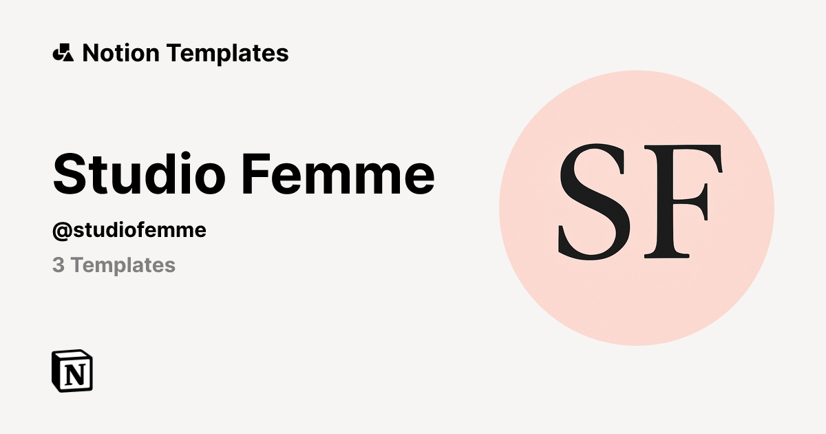 Studio Femme | Template Creator | Notion Marketplace