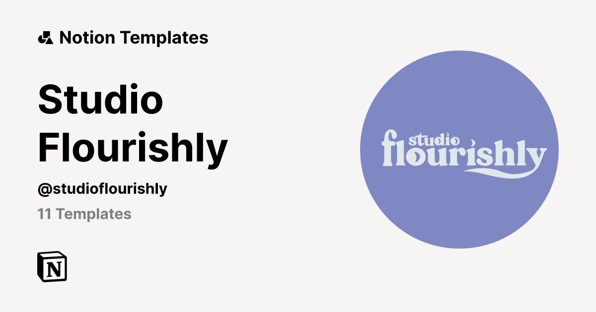 Studio Flourishly | Template Creator | Notion Marketplace