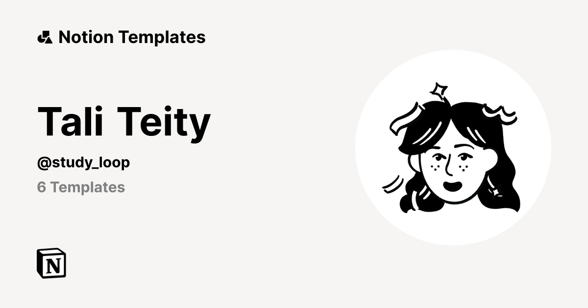 Tali Teity | Template Creator | Notion Marketplace