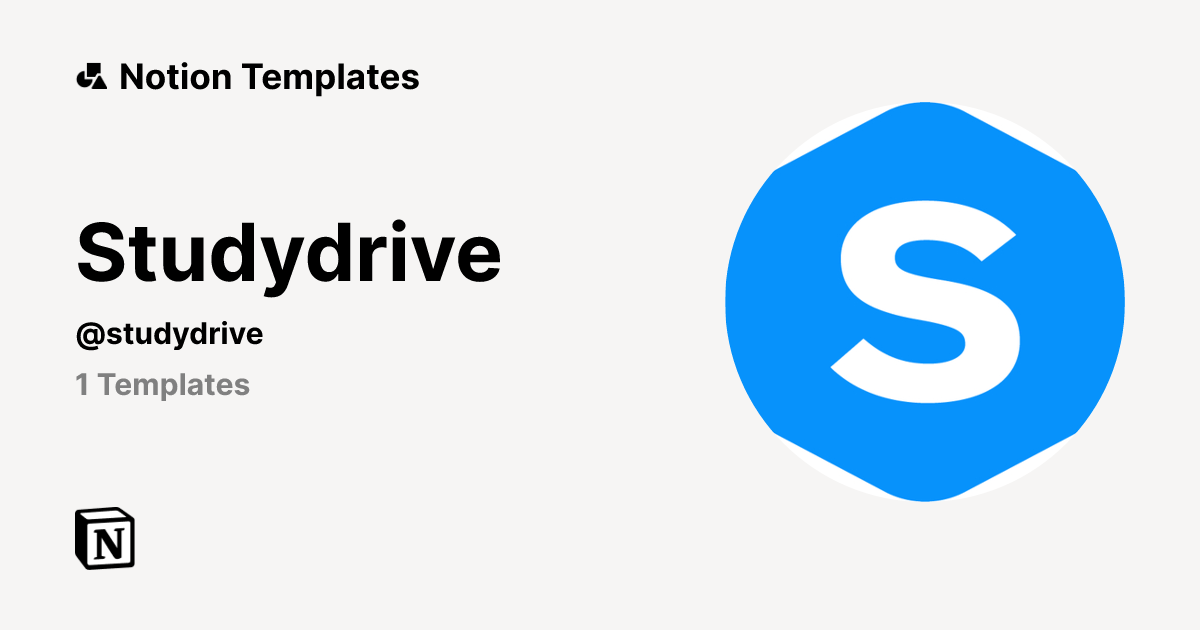 Studydrive | Template Creator | Notion Marketplace