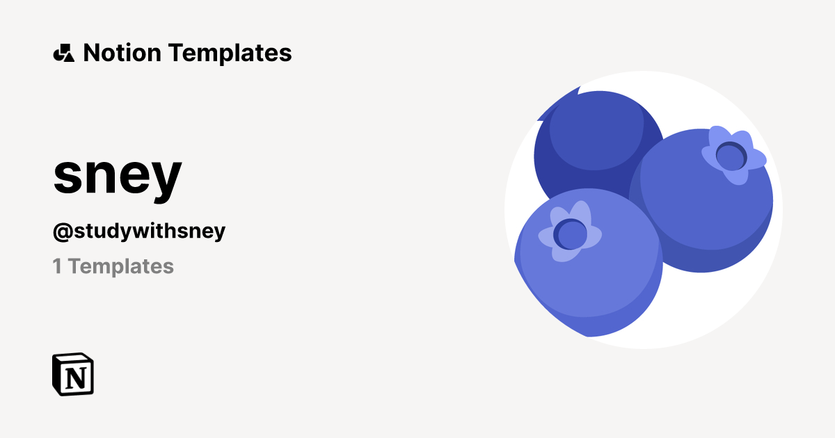 sney | Template Creator | Notion Marketplace