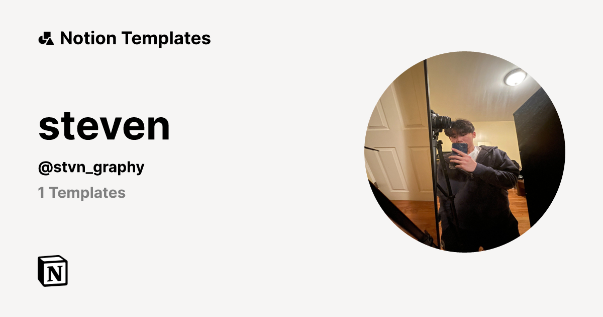 steven | Template Creator | Notion Marketplace