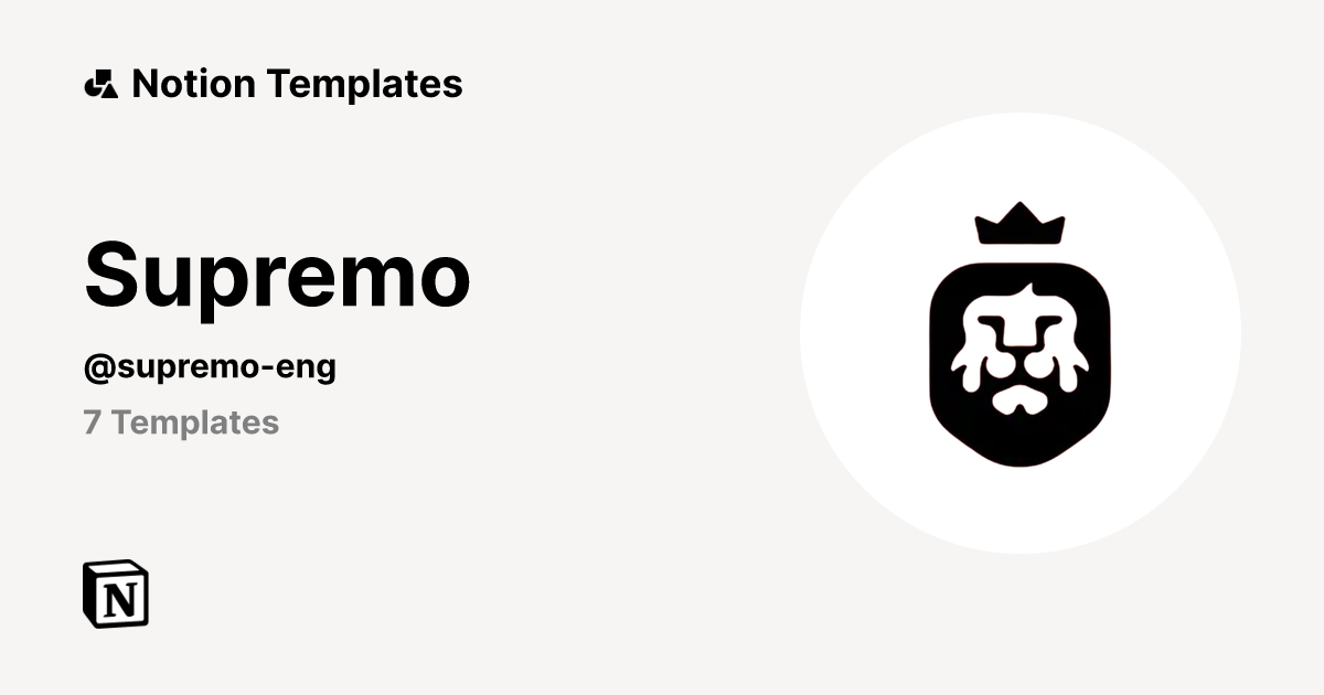 Supremo | Template Creator | Notion Marketplace