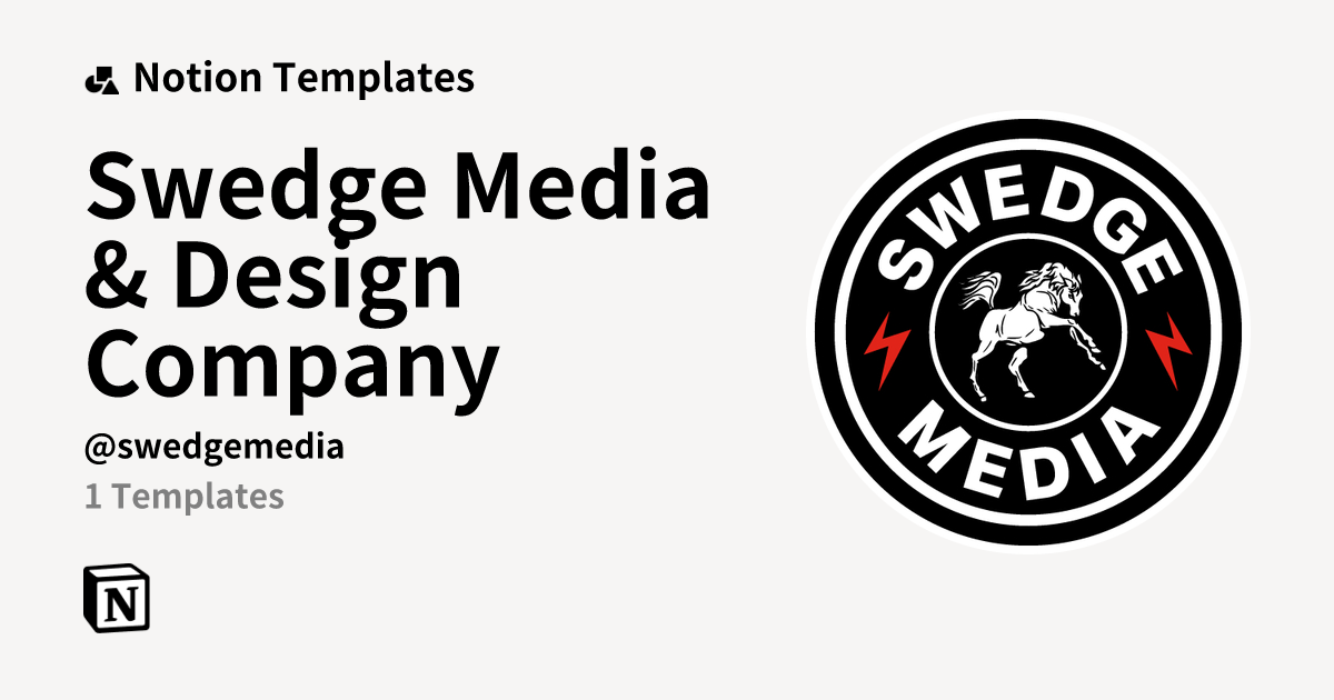 Swedge Media & Design Company | Template Creator | Notion Marketplace