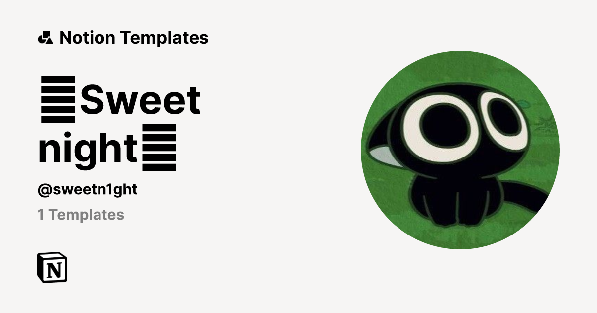 Sweet night | Template Creator | Notion Marketplace
