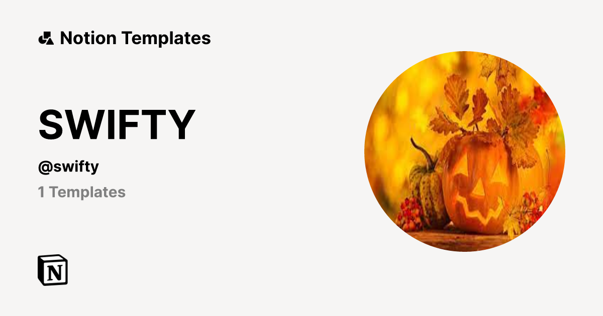 SWIFTY | Template Creator | Notion Marketplace