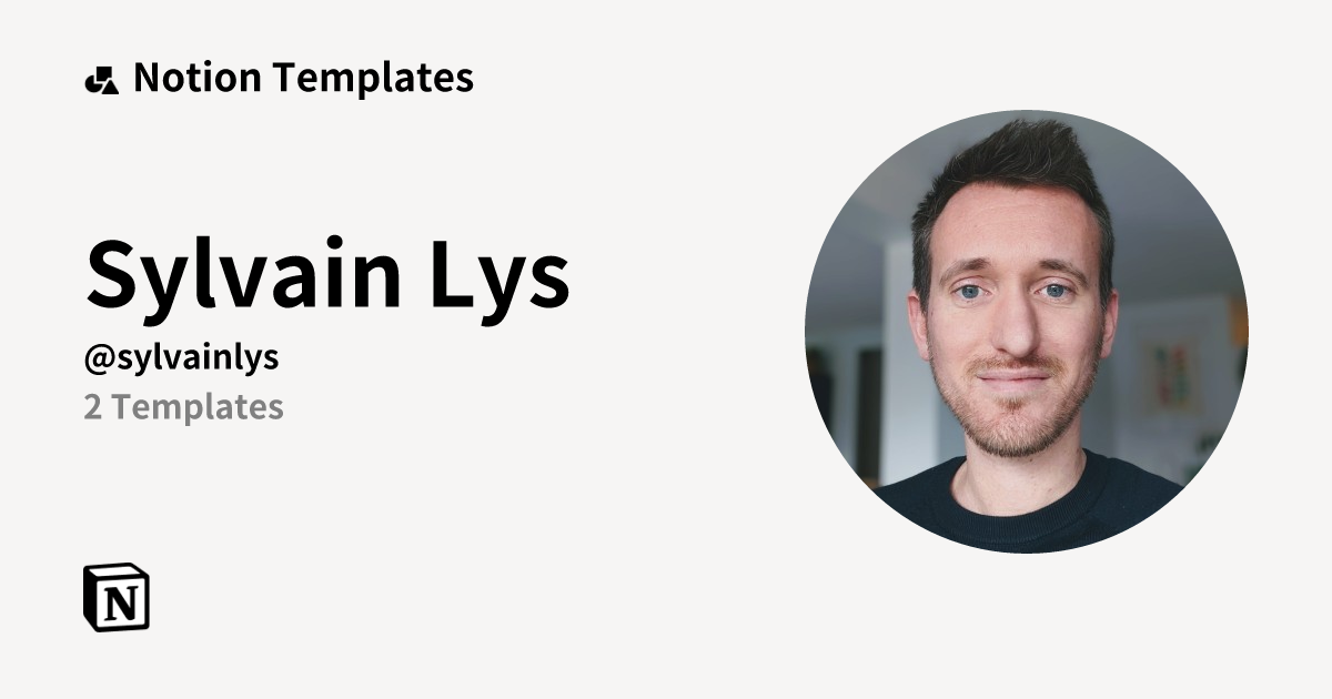 Sylvain Lys | Template Creator | Notion Marketplace