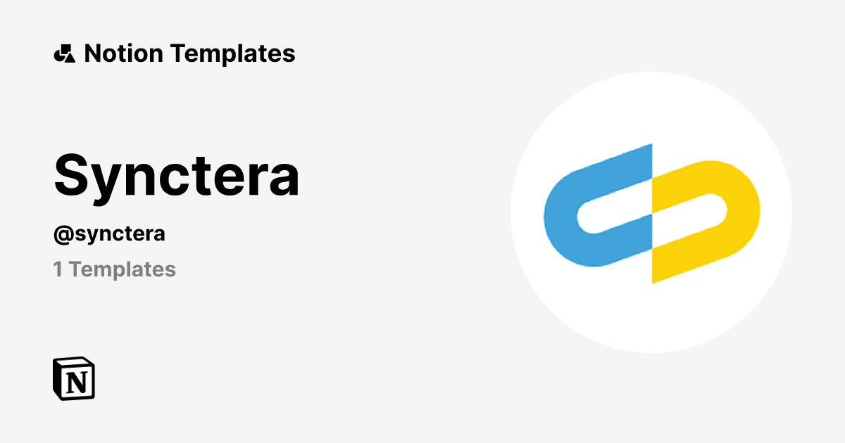 Synctera | Template Creator | Notion Marketplace