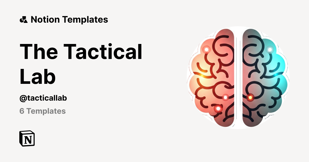The Tactical Lab | Template Creator | Notion Marketplace