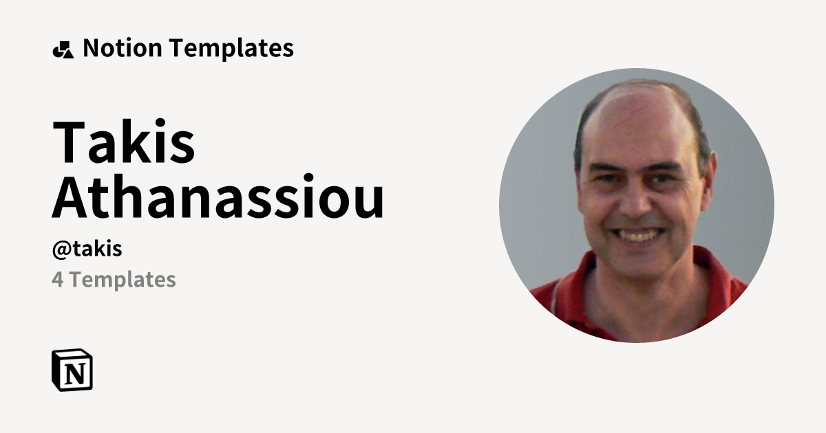Takis Athanassiou | Template Creator | Notion Marketplace