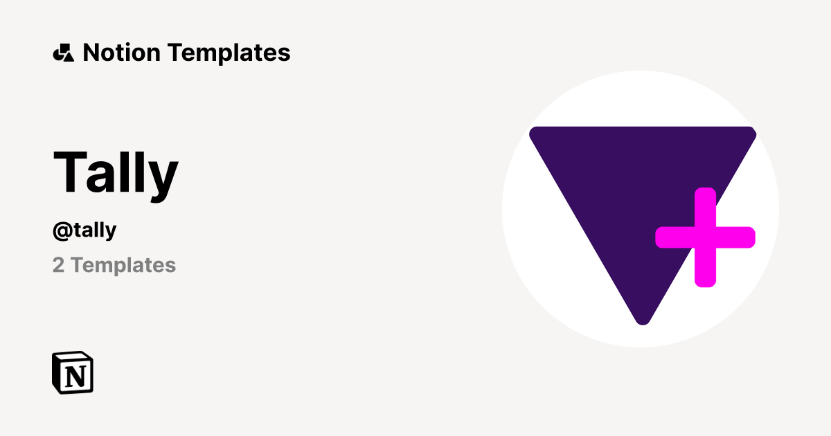 Tally | Template Creator | Notion Marketplace