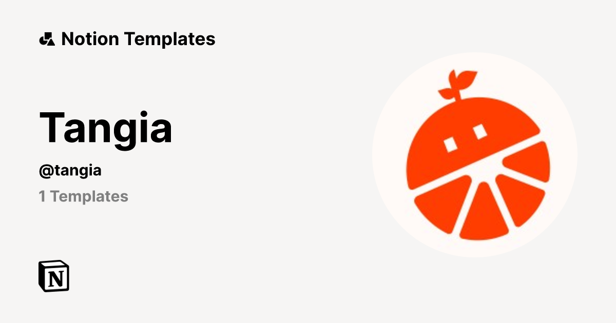 Tangia | Template Creator | Notion Marketplace
